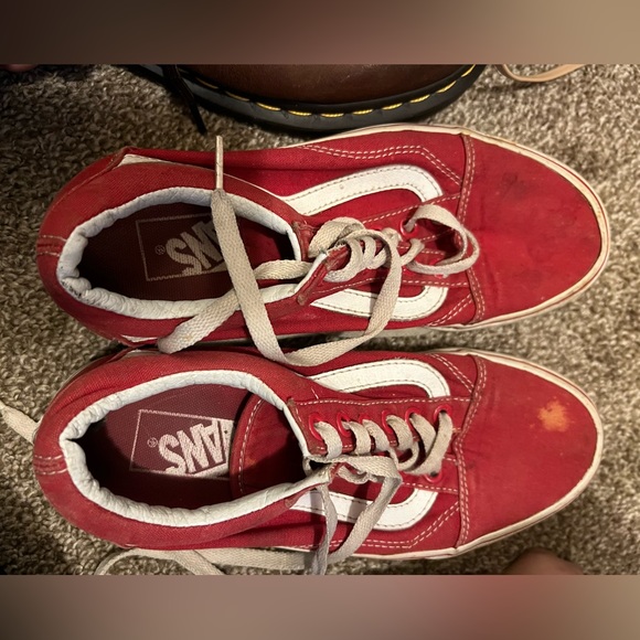 Vans | Shoes | Red Old Skool Low Rise Vans | Poshmark